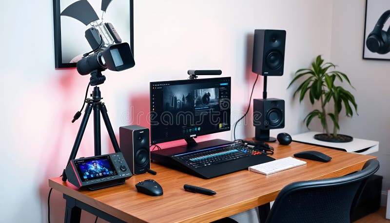 Professional Streaming Setup Content Creators Stock Photos - Free ...