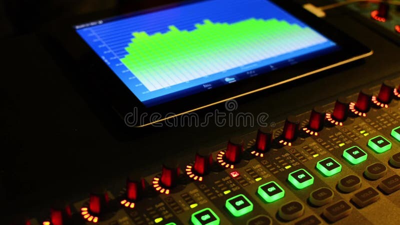 Music Studio Audio Mixer with Digital VU Meter Display Stock Video ...