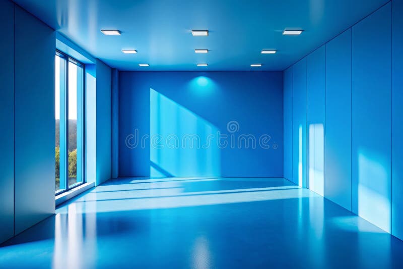 Professional Studio Blue Room Background for Product Photography 3D ...