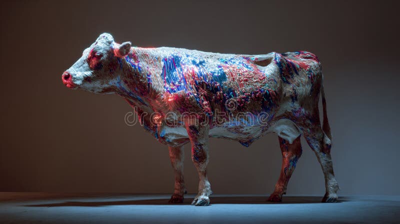 Professional Studio Image of Domestic Cow - AR 16:9 Stock Illustration ...