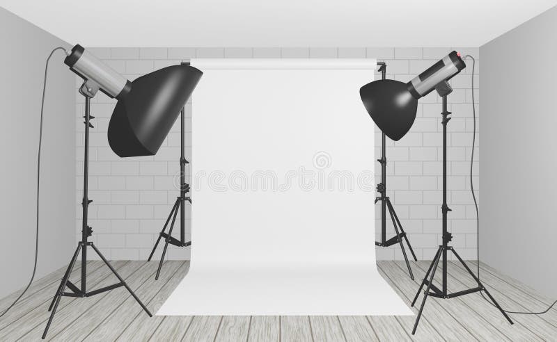 Professional Studio Lighting Set Up Stock Illustration - Illustration ...