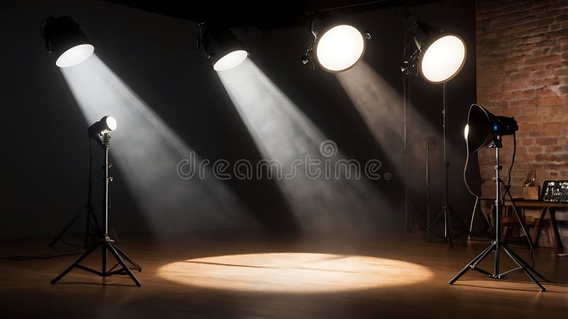 Professional Studio Lighting Setup with Dramatic Lighting Stock ...