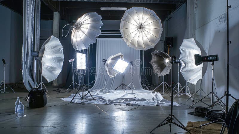 Professional Studio Lighting Setup in Photography Studio Stock ...