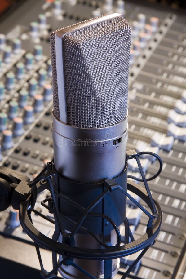 Professional Microphone in the Recording Studio. Stock Image - Image of ...