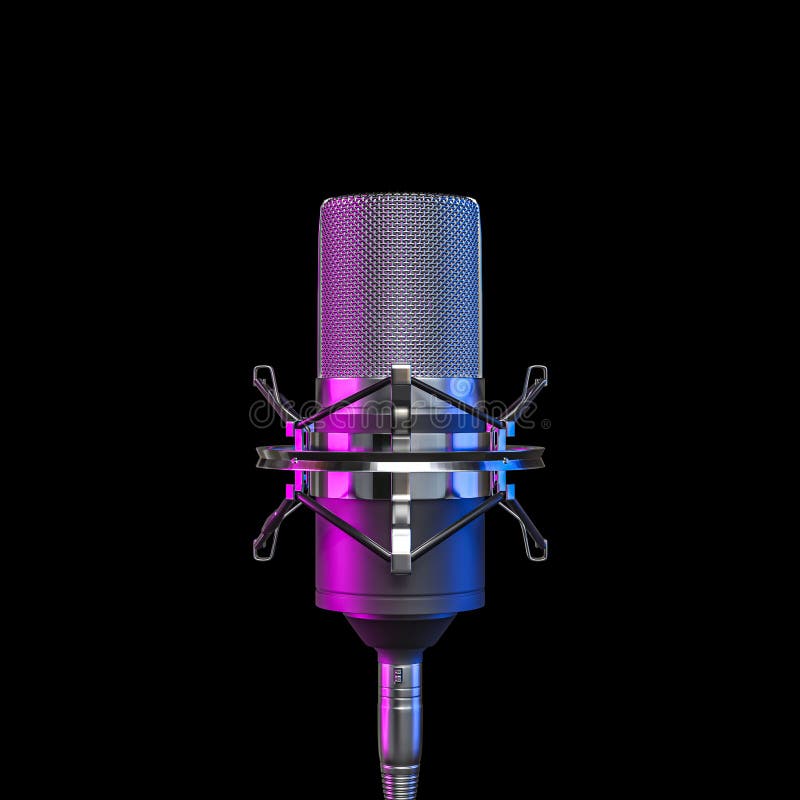 Professional Studio Microphone on Black Background Stock Photo - Image ...