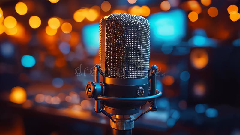 Professional Studio Microphone Shot for Audio Recording Footage Stock ...