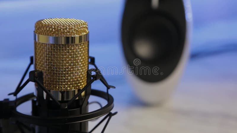 Professional Studio Microphone Close-up, Vocal Recording Equipment ...