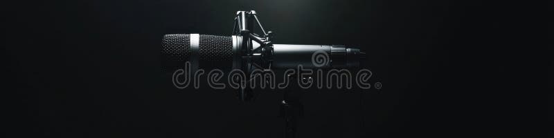 Professional Studio Microphone in Dark Ambient Lighting for Quality ...