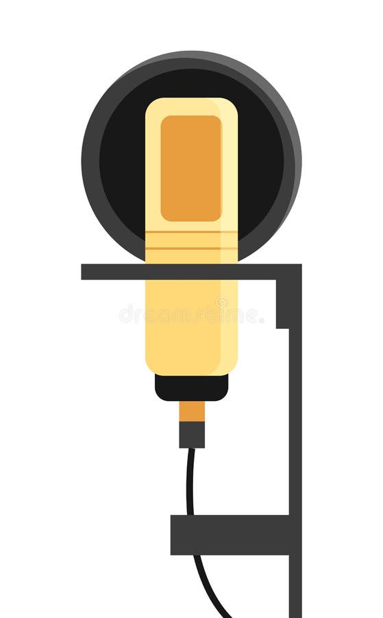 Microphone and Pop Filter One Line Art. Continuous Line Drawing of ...