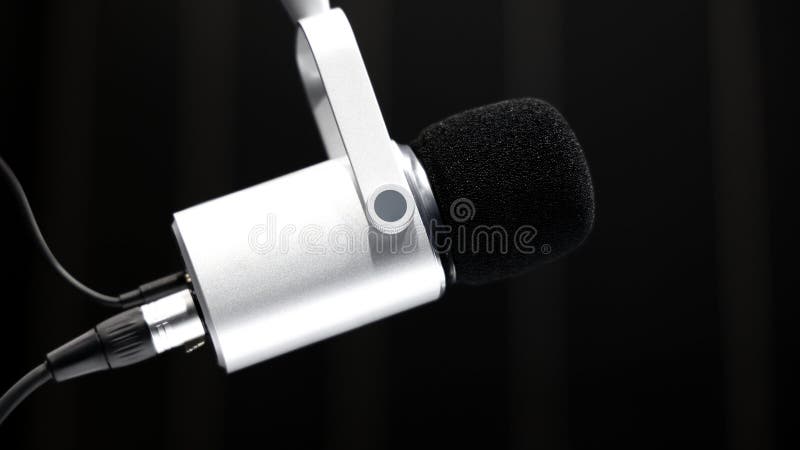 Professional Studio Microphone with a Pop Filter is Suspended Boom Arm ...
