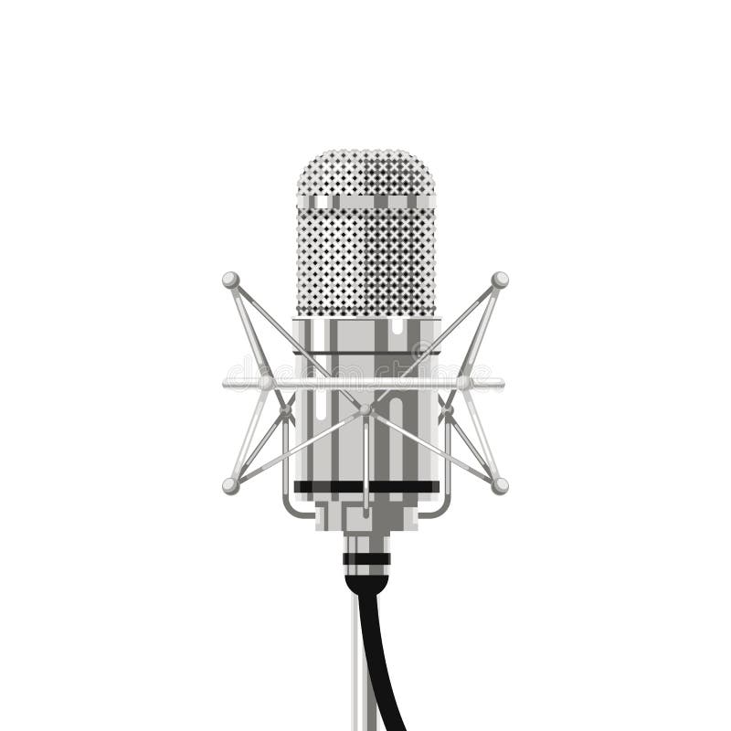 Professional Studio Microphone on Stage, Illustration for Performances ...