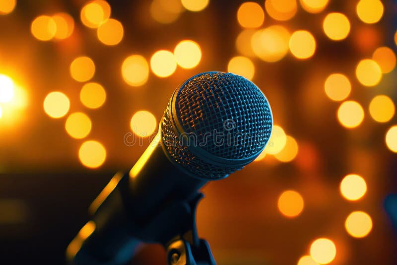 A Professional Studio Microphone with a Sleek Metallic Design and Warm ...