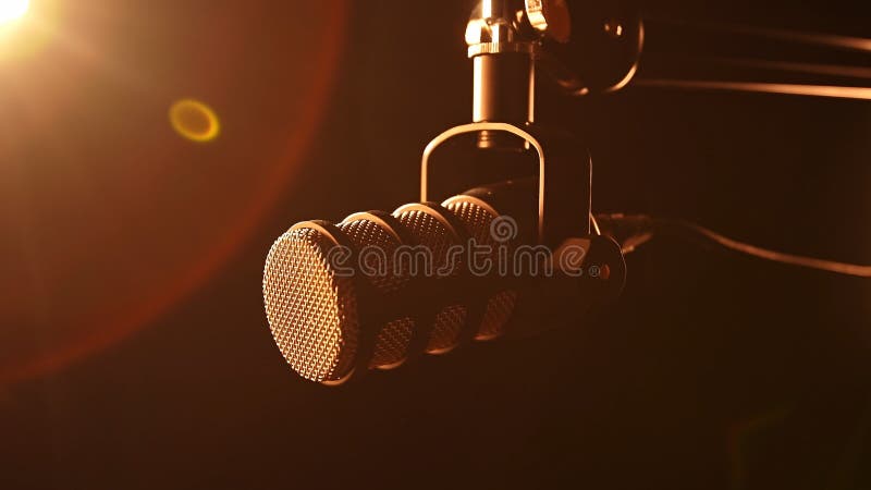 Professional Studio Microphone Warm Cinematic Lighting Stock Photos ...
