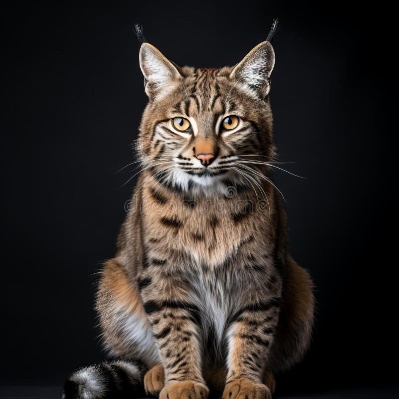 Professional Studio Portrait of a Majestic Bobcat in Isolation Stock ...