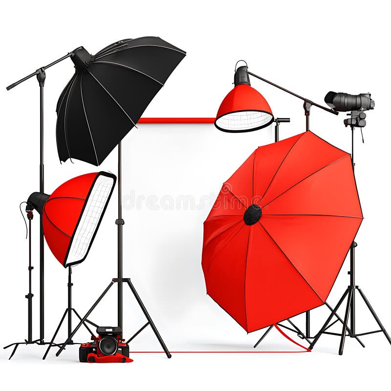Professional Studio Setup with Softboxes and Lighting Stock ...