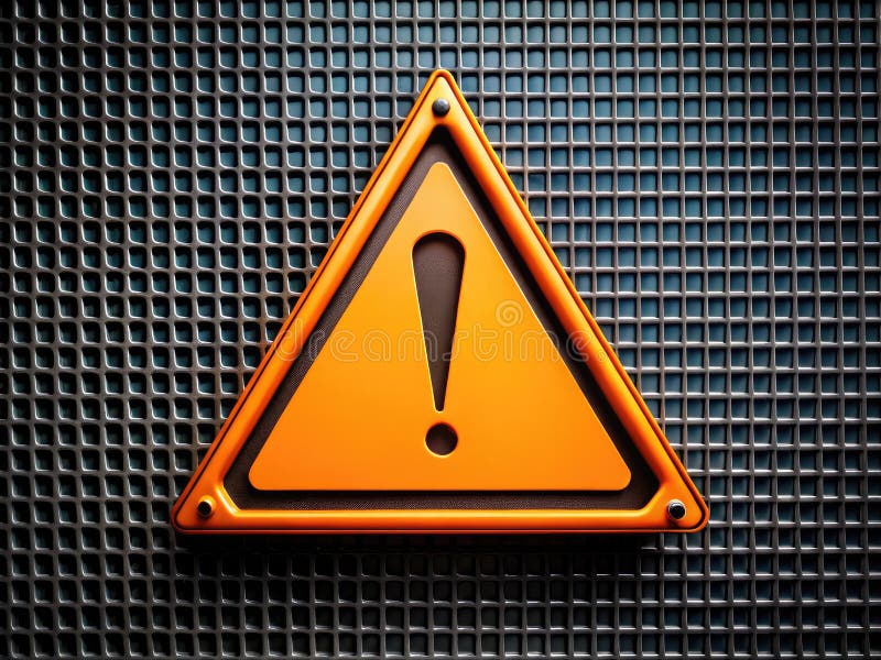 Professional Studio Shot of an Orange Caution Triangle Warning Sign on ...