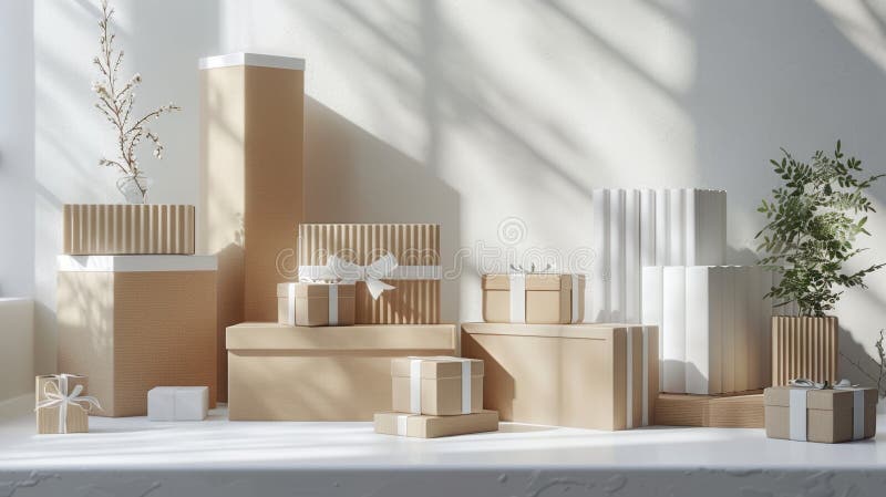 A Professional Studio Showcasing Diverse Packaging Mockups Against a ...