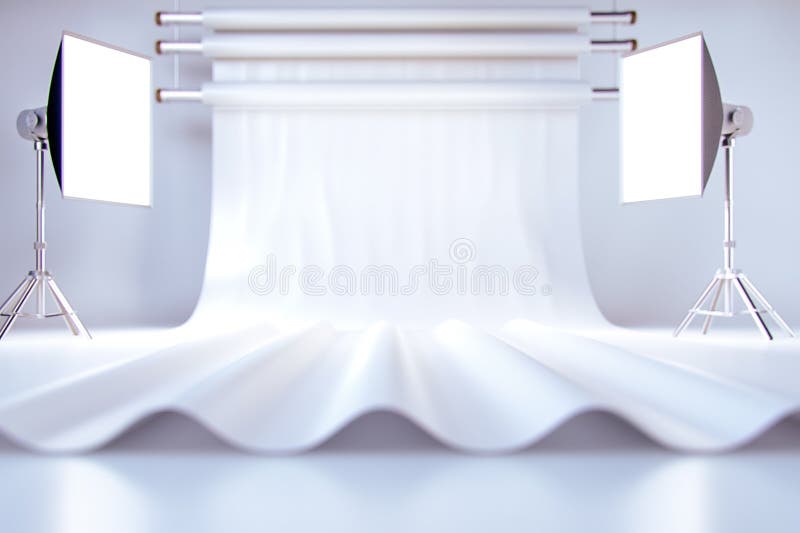 Professional Studio with Soft Lighting and a White Backdrop, Ideal for ...