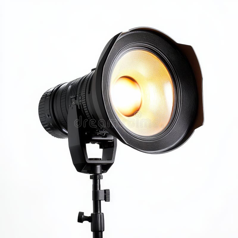 Professional Studio Strobe Light on White Background Stock Illustration ...