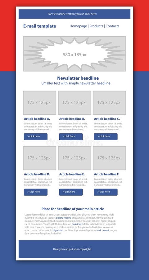 Professional Style Newsletter Red Template Stock Illustration ...