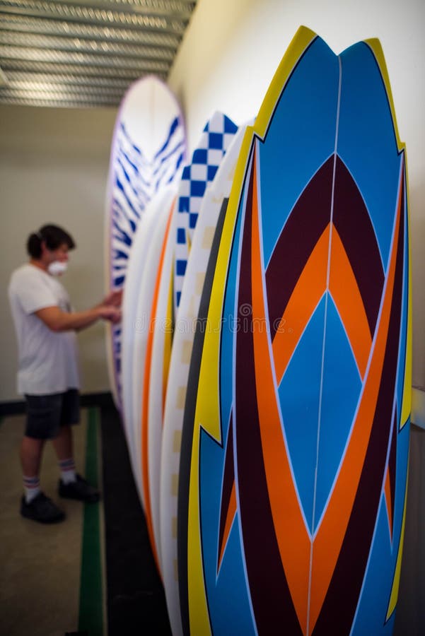 Professional Surf Shaper Working in His Studio Stock Photo - Image of ...