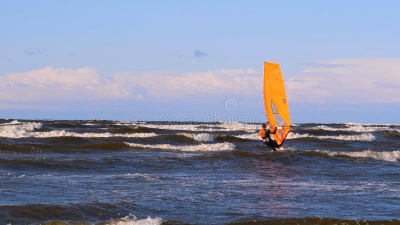 Professional Surfer in the Wind Preparing the Wind in the Sea To the ...