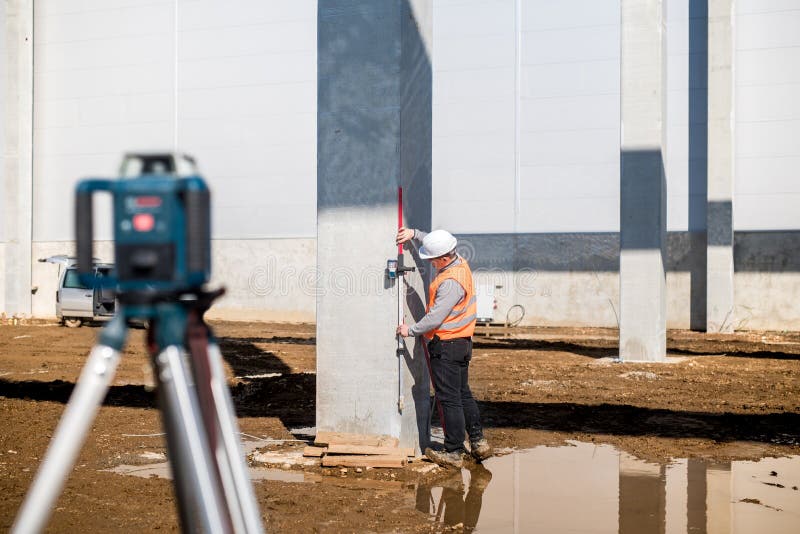 Professional Surveyor Using Gps System and Theodolite for Correct Level ...