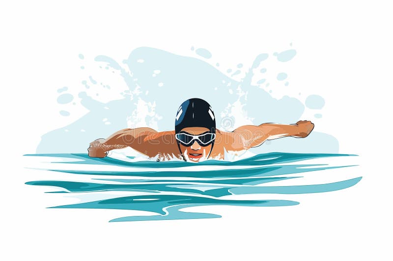 Female Competitive Swimmer Stock Illustrations – 159 Female Competitive ...