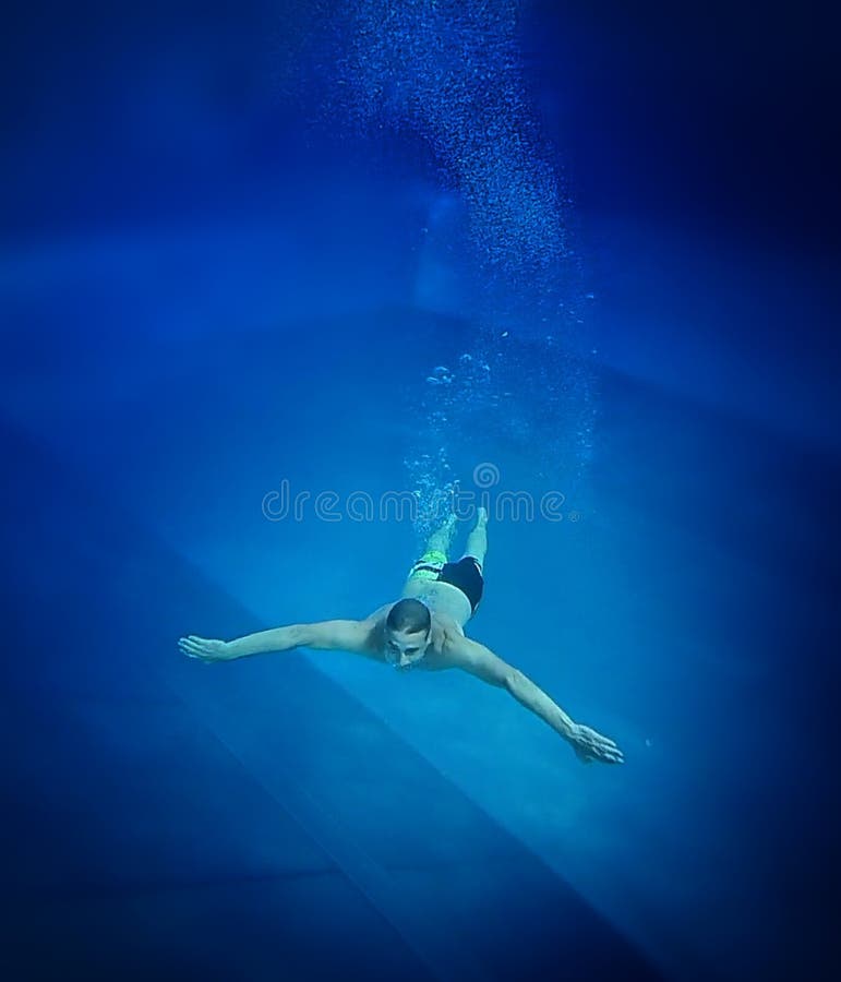 Professional Swimmer Diving in the Pool Stock Image - Image of pool ...