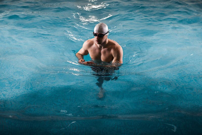 Professional Swimmer after the Race. Stock Image - Image of caucasian ...