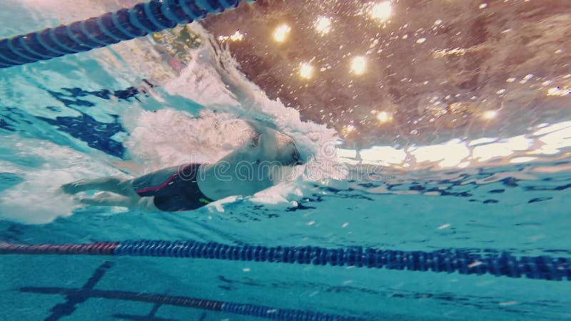 Professional Swimming Athlete in Motion, Training, Practicing ...