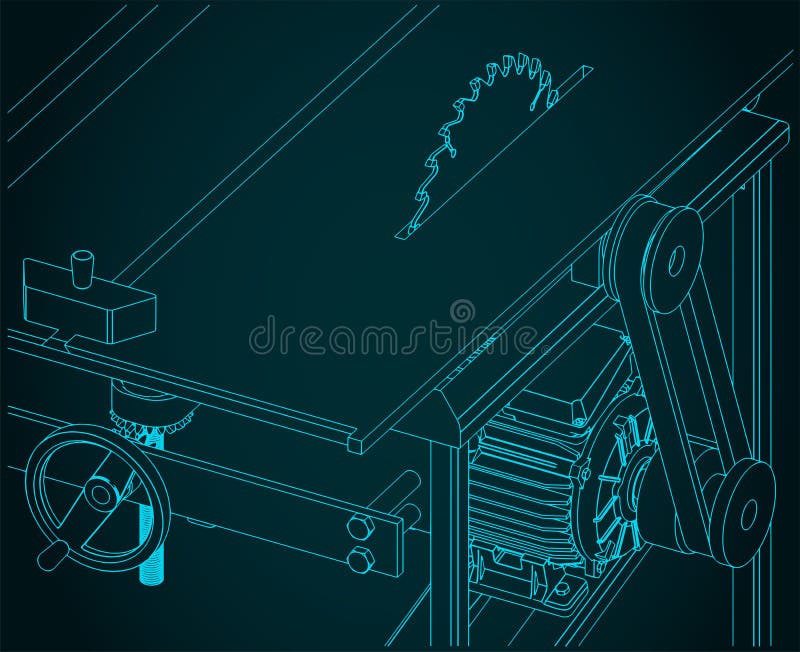 Professional Table Saw Closeup Stock Vector - Illustration of machine ...