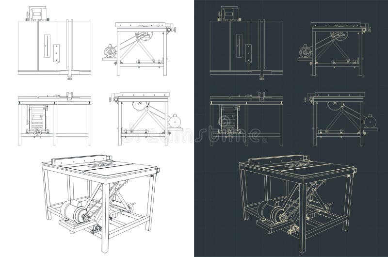 Professional Table Saw Drawings Stock Vector - Illustration of sawing ...