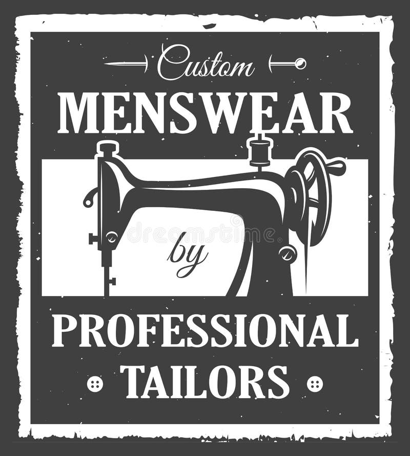 Vintage Tailoring Round Label Template Stock Vector - Illustration of ...