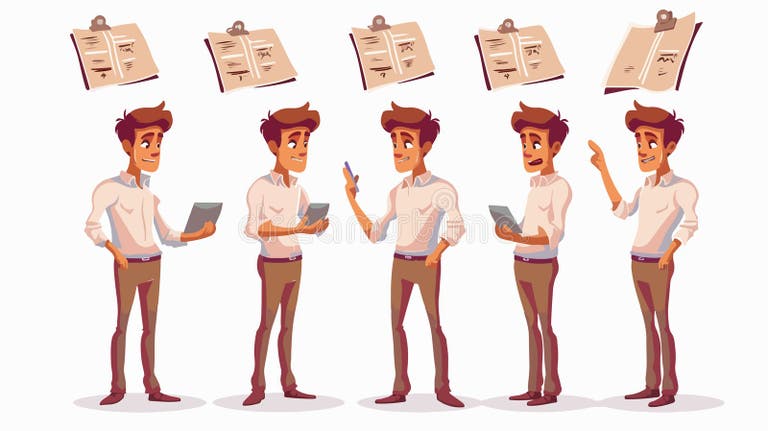 Professional Task Completion Concept in Isolated Cartoon Vector ...