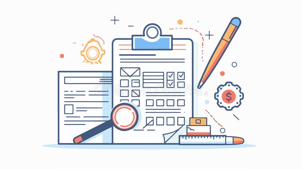 Professional Tax Form Document Signing Icon Vector Stock Vector ...