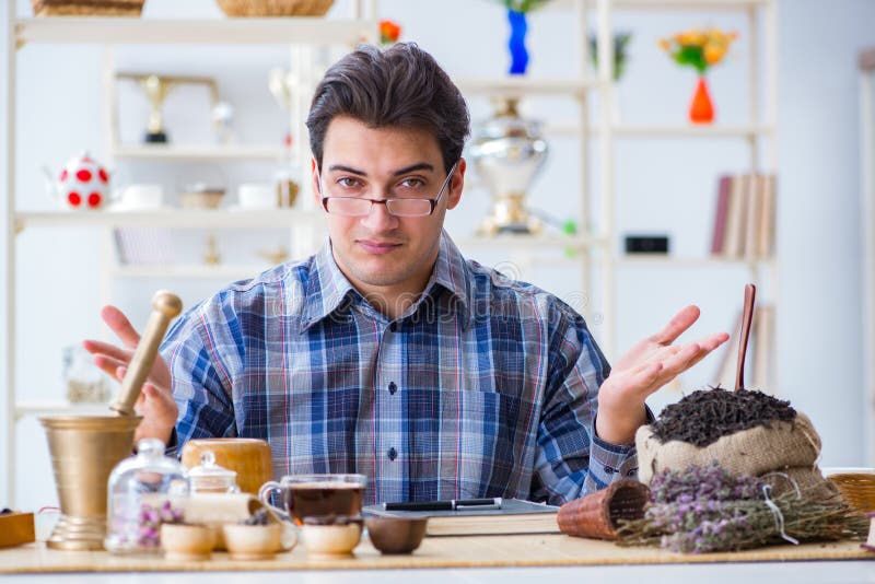 The Professional Tea Expert Trying New Brews Stock Image - Image of ...