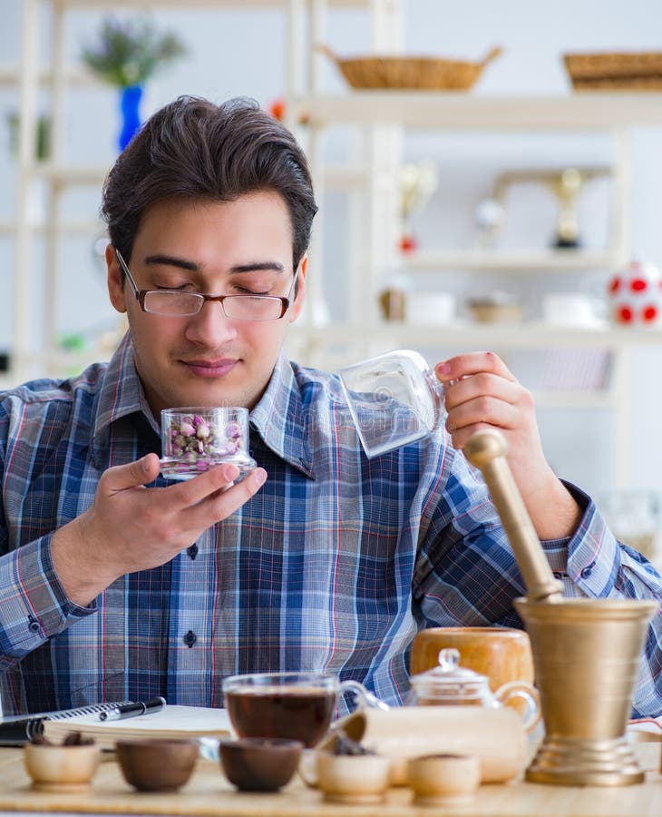 Professional Tea Expert Trying New Brews Stock Image - Image of male ...