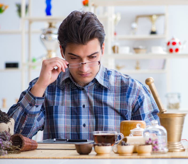 Professional Tea Expert Trying New Brews Stock Photo - Image of herbal ...
