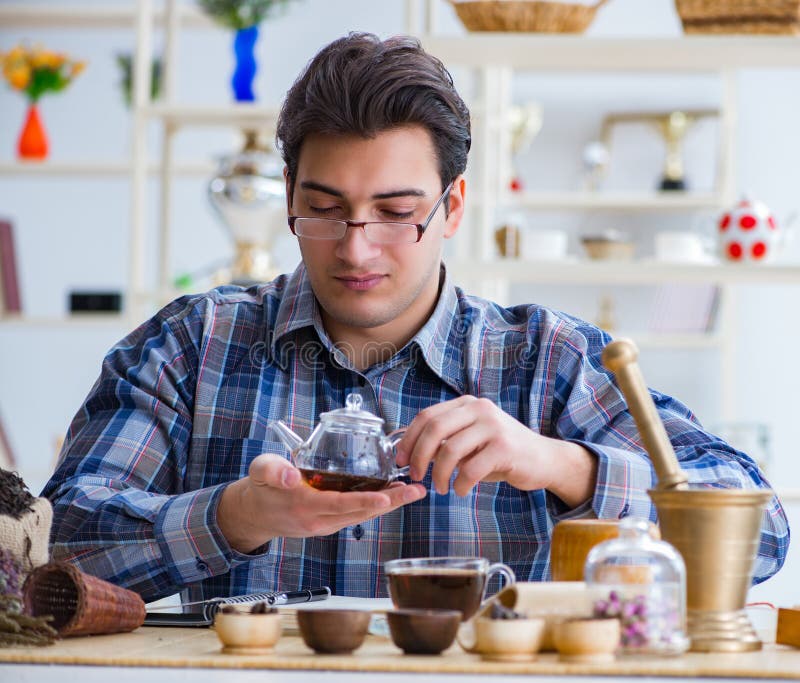 Professional Tea Expert Trying New Brews Stock Photo - Image of ...