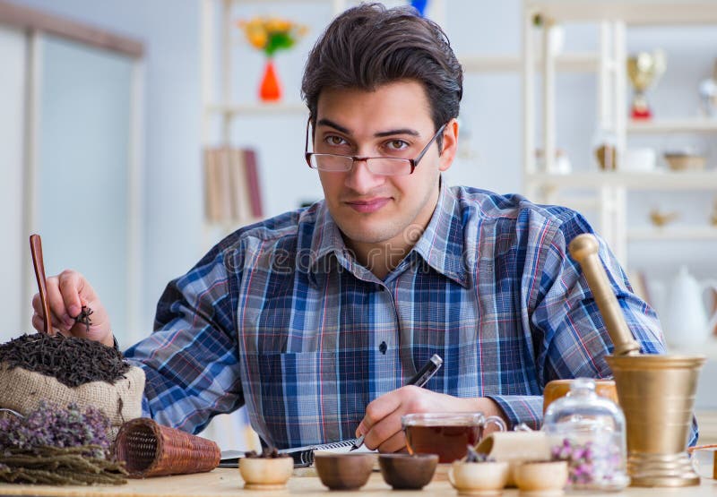 Professional Tea Expert Trying New Brews Stock Photo - Image of herb ...