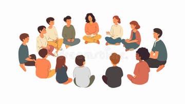 Professional Teacher and Children Sitting in Circle on Floor Classroom ...