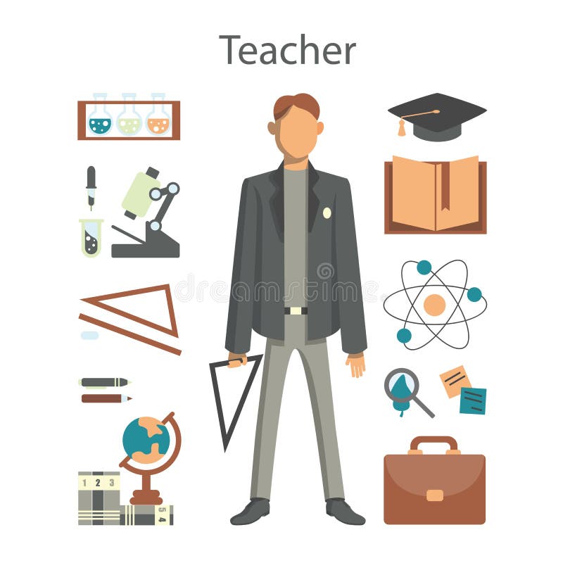 Professional teacher. stock vector. Illustration of female - 79291227