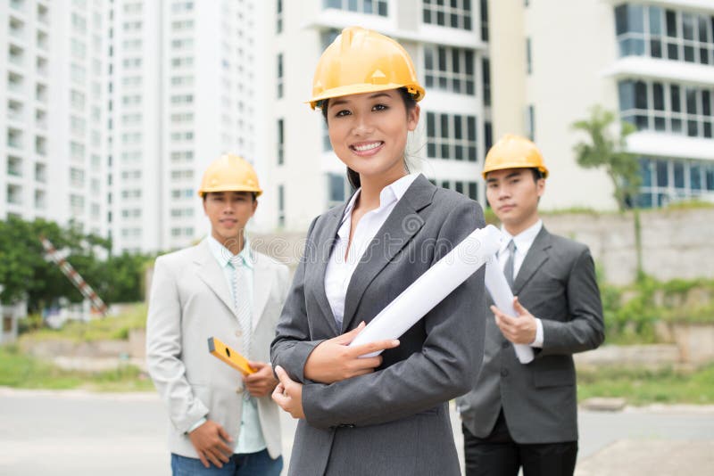 Executive Construction Team Stock Photo - Image of hard, architectural ...