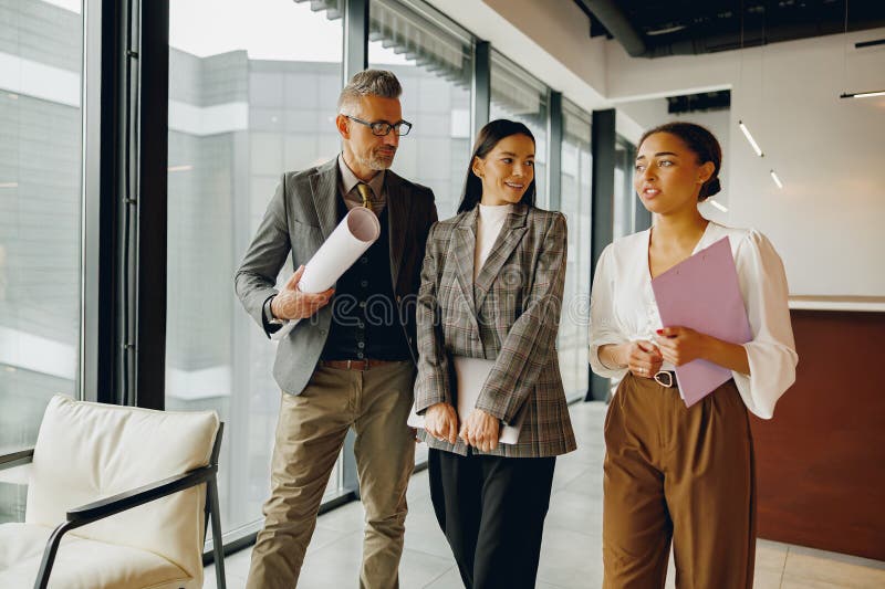 Professional Team Collaboration within a Modern Office Environment is ...