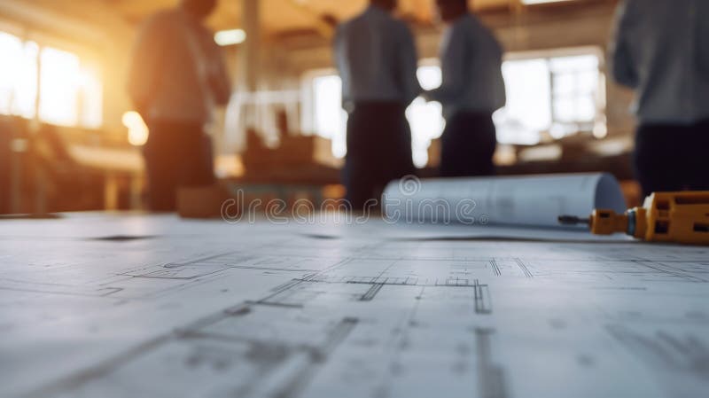 Professional Team Discussing Architecture Plans. Generative Ai Stock ...