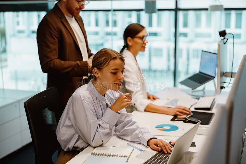 Business Team Members Collaborate Effectively Modern Office Environment Stock Photos - Free ...