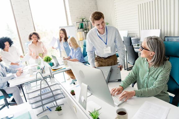 Professional Team Working Together in a Modern Office Environment ...