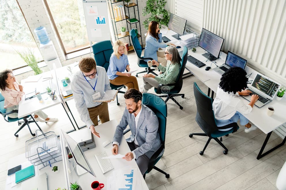 Professional Team Working Together in a Modern Office Space Focused on ...