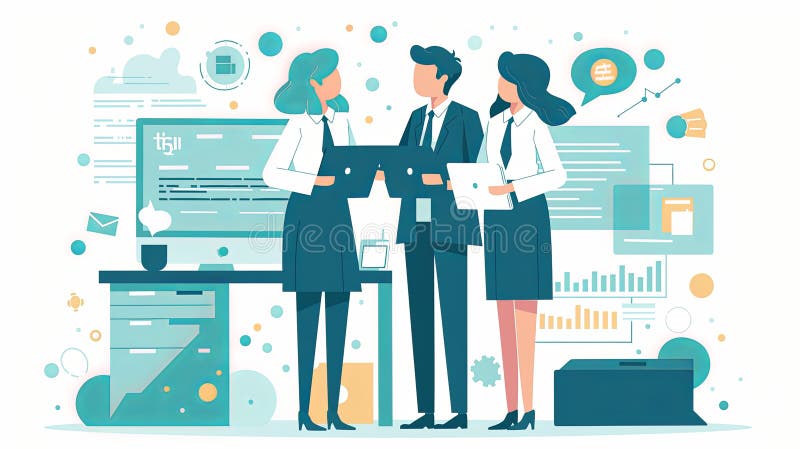 Professional Teamwork Concept with Colleagues Presenting Reports and ...